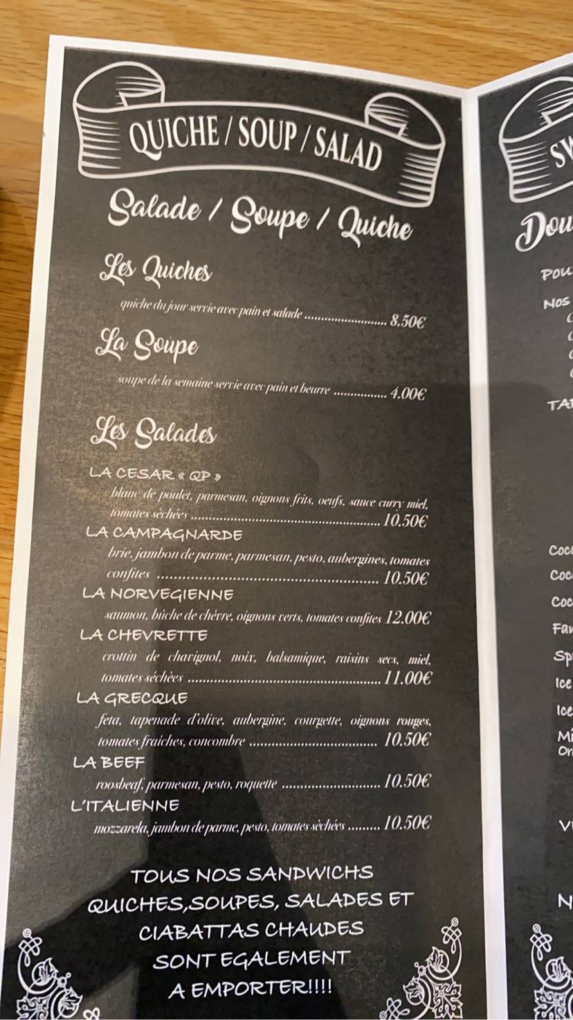 Menu au Quel Pain, Bruxelles