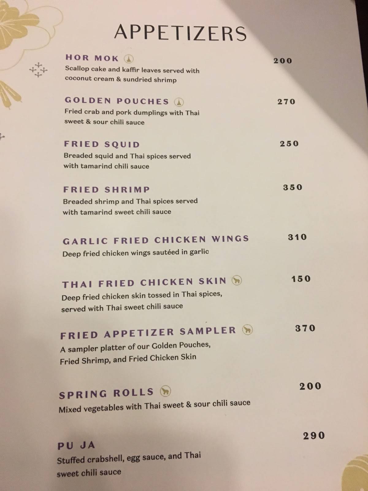 Menu at Muang Thai Restaurant, Quezon City, 138 Malakas St