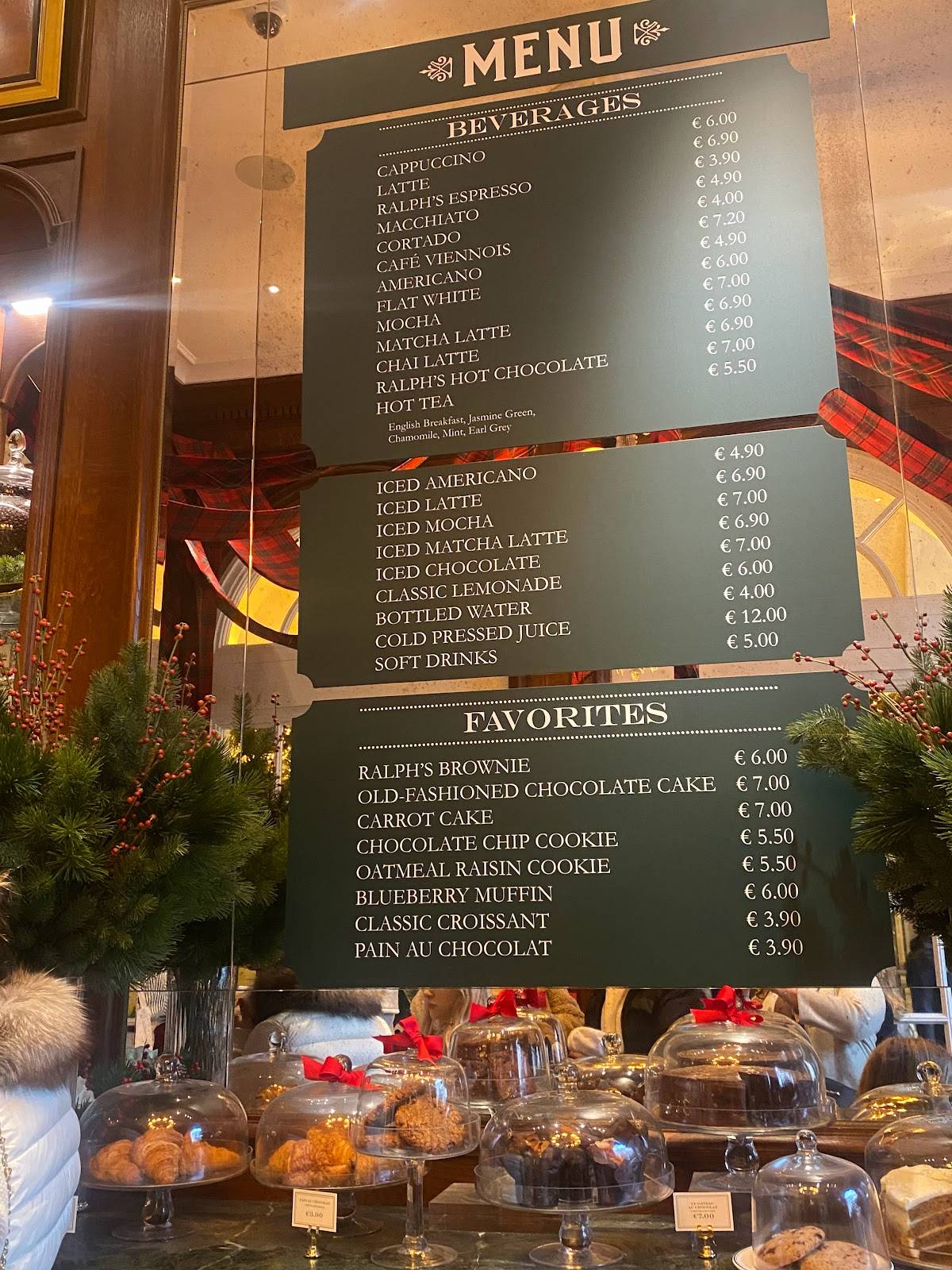 Menu au Ralph's Restaurant, Paris