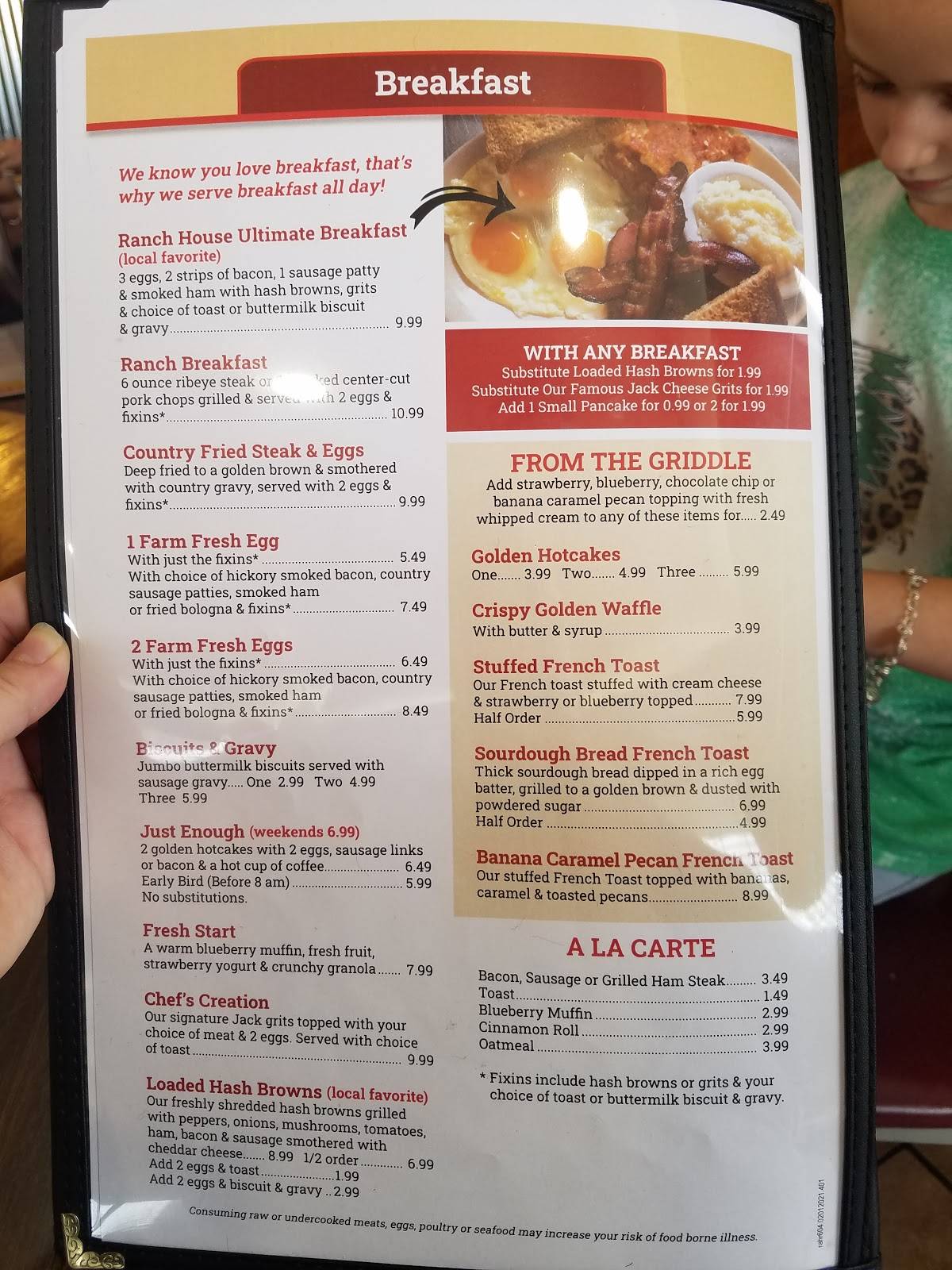 Menu at Ranch House Restaurant, Harrison