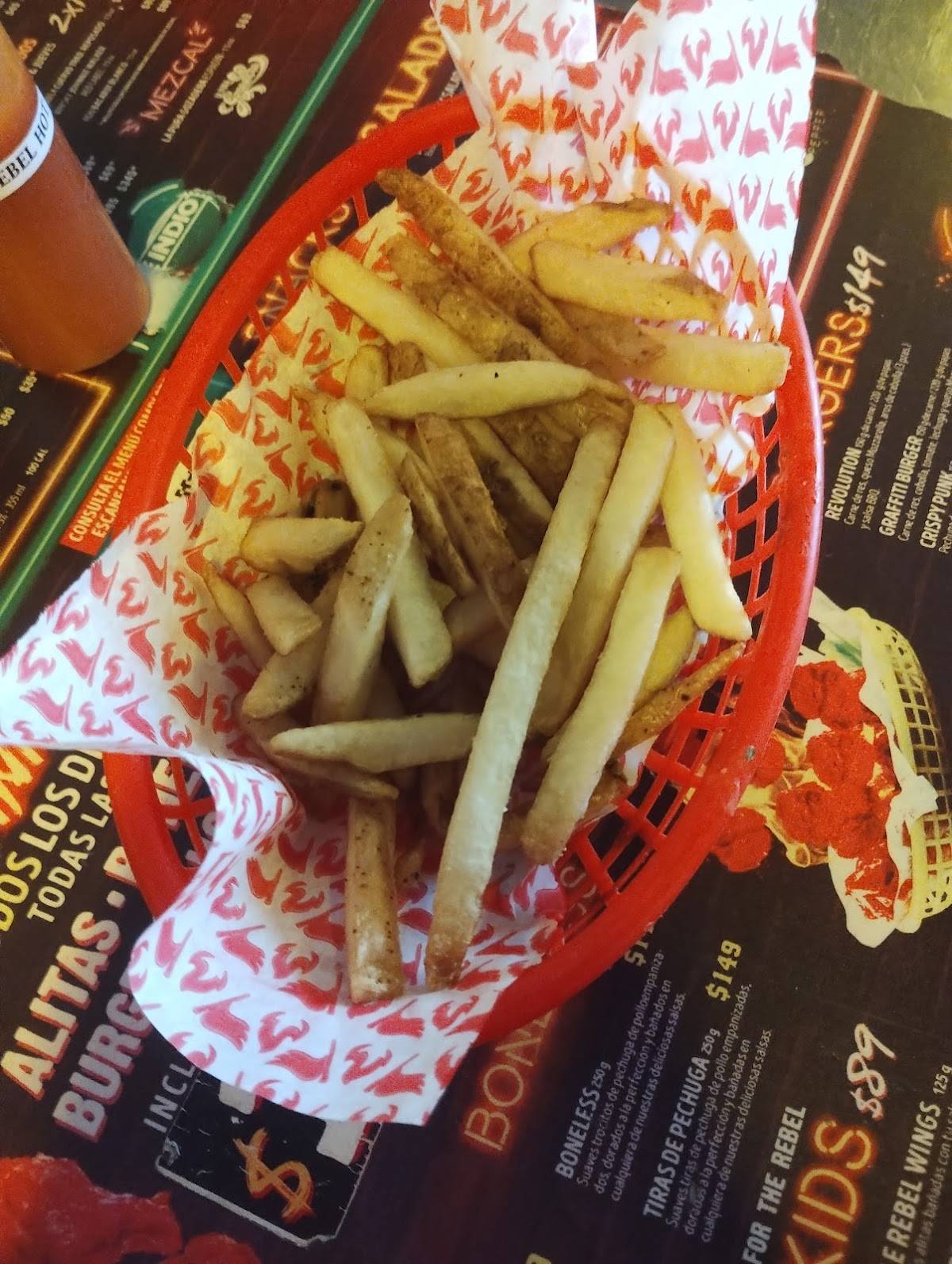 Carta del restaurante Rebel Wings Bucareli, Mexico