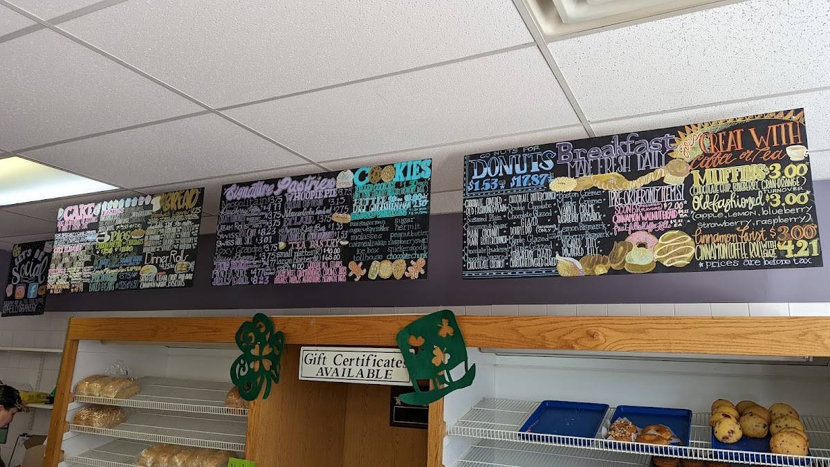 Menu at Reilly's Bakery, Biddeford