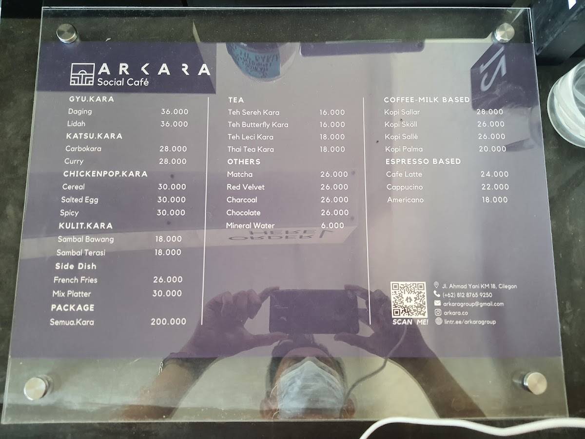 Menu at Arkara Social Café, Cilegon
