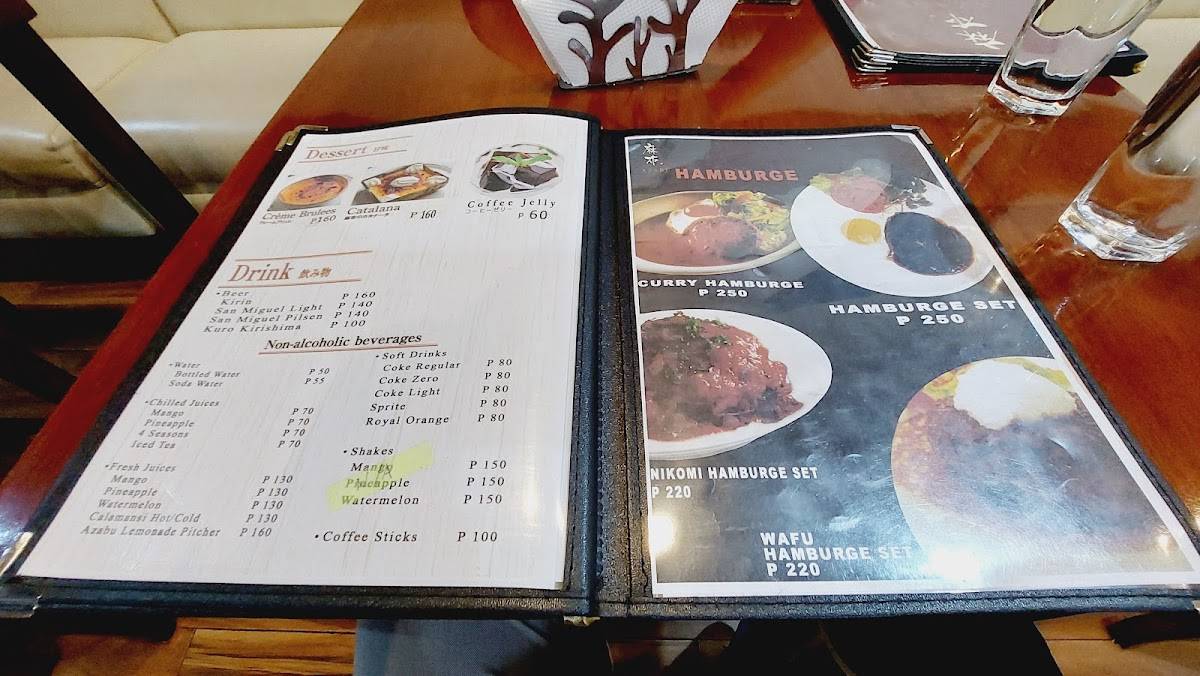 Menu at Azabu restaurant, Cebu City, 8W36+HP6