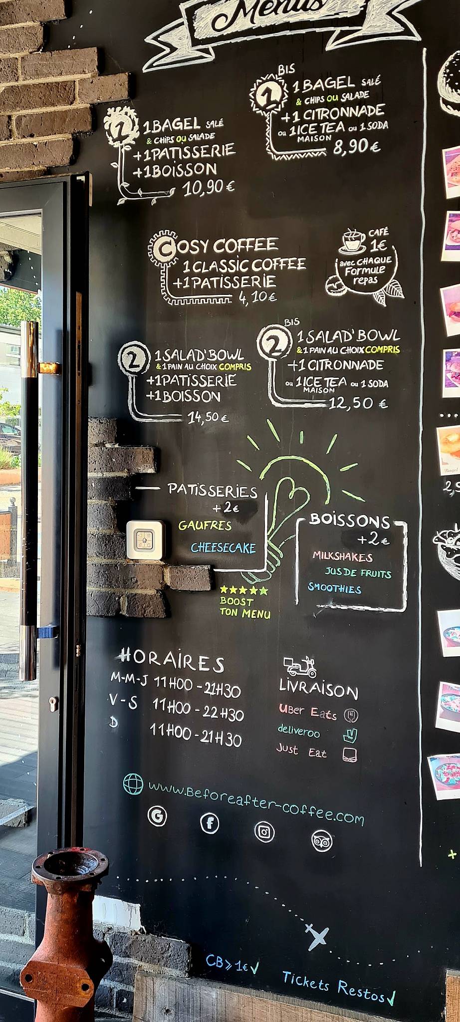 Carta del restaurante Before After Coffee, Palaiseau
