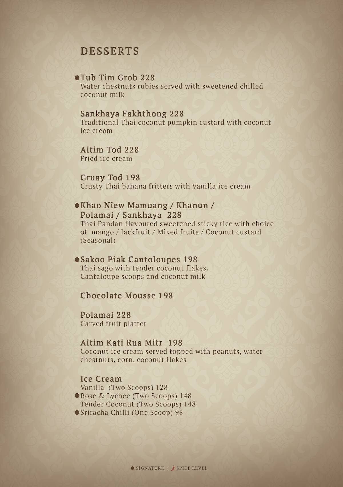 Menu at Benjarong - Thai Restaurant, Chennai, 146, TTK Road