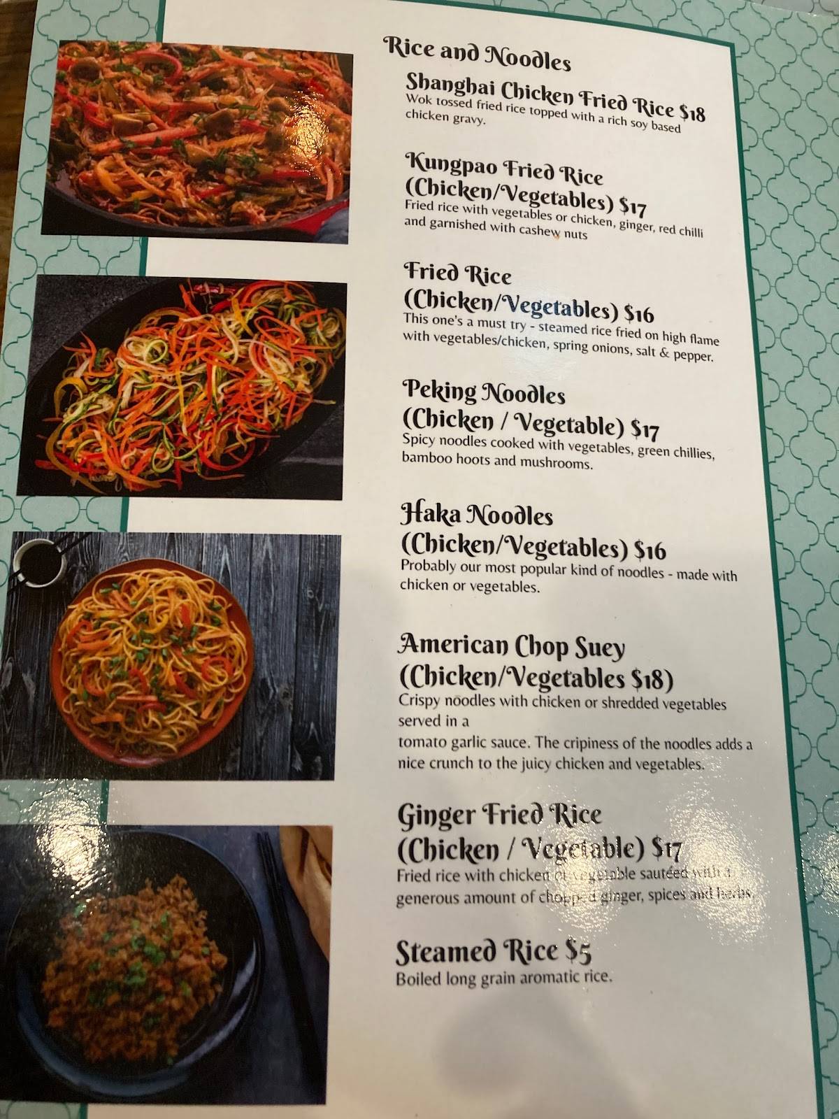 Menu at Bombay Talkies restaurant, Harris Park