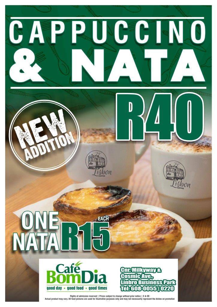 Menu at Cafe Bom Dia, Sandton, Cnr milkyway and