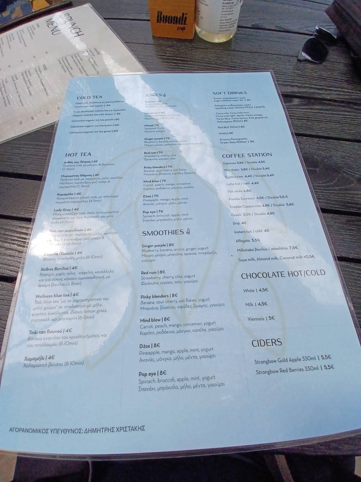 Menu at Caretta Athens, Glyfada