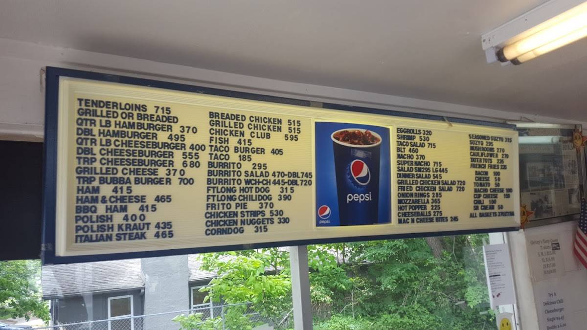 Menu at Christy's Tasty Queen restaurant, Kansas City