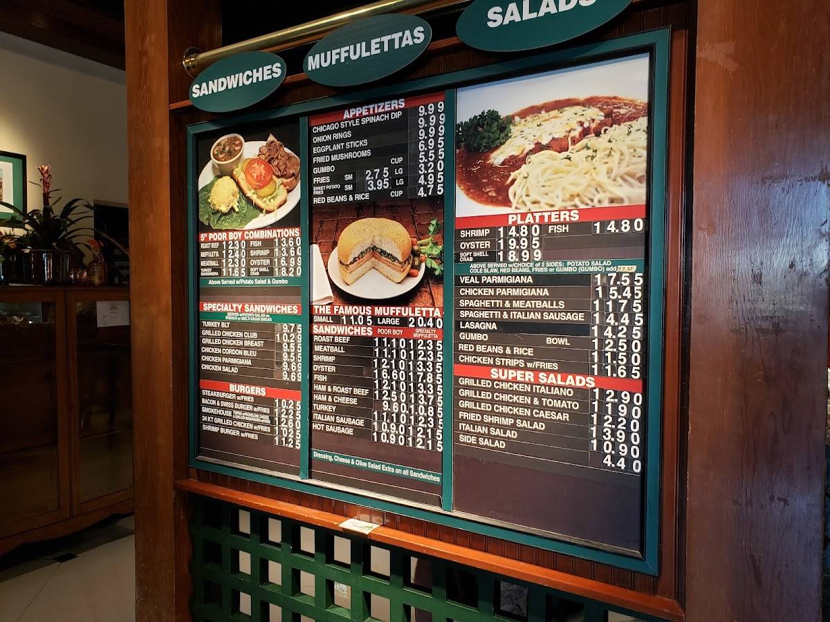 Menu at Dimartino's restaurant, Terrytown, Carol Sue Ave