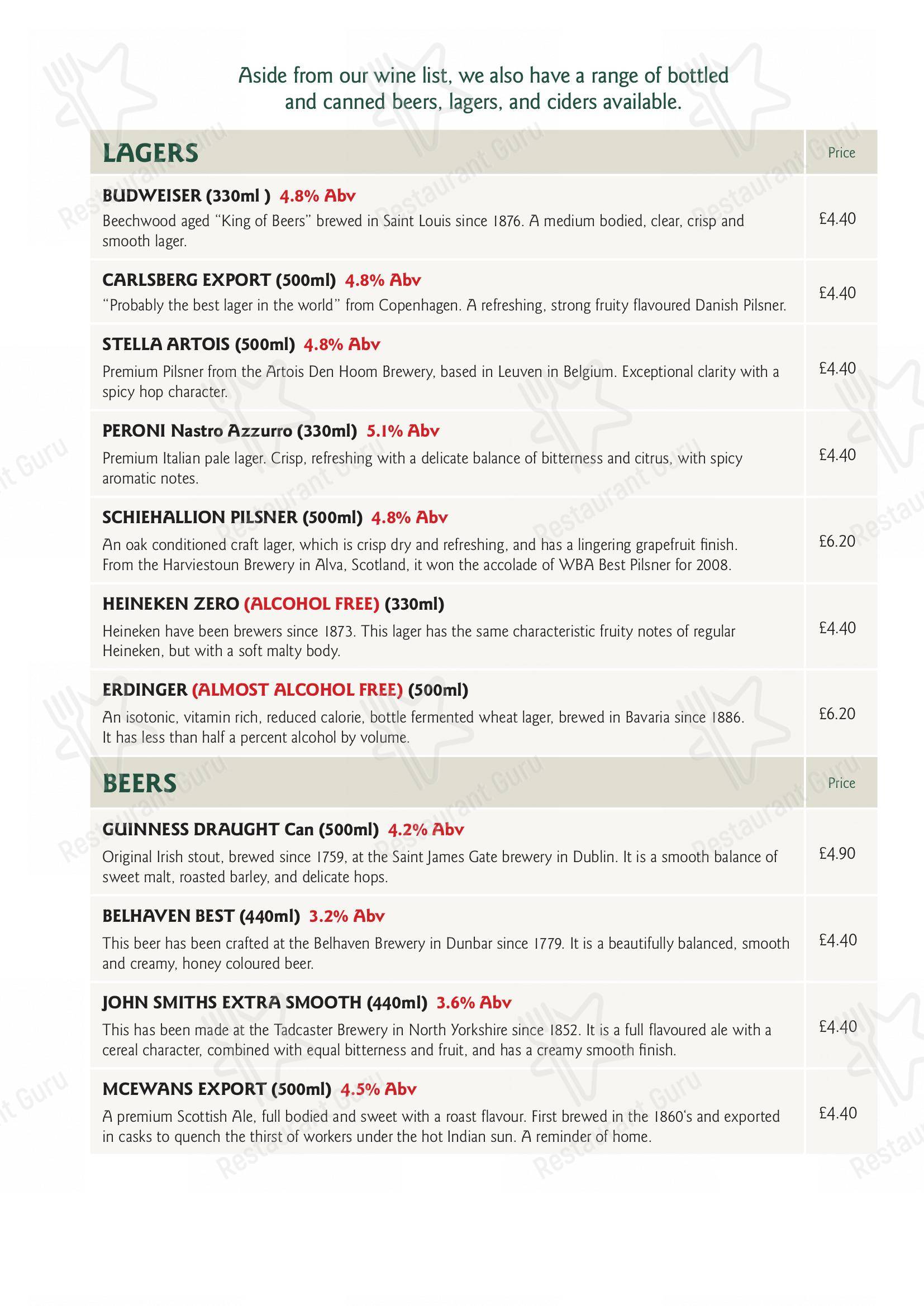 Menu at Dining at The Green Park Hotel restaurant, Pitlochry