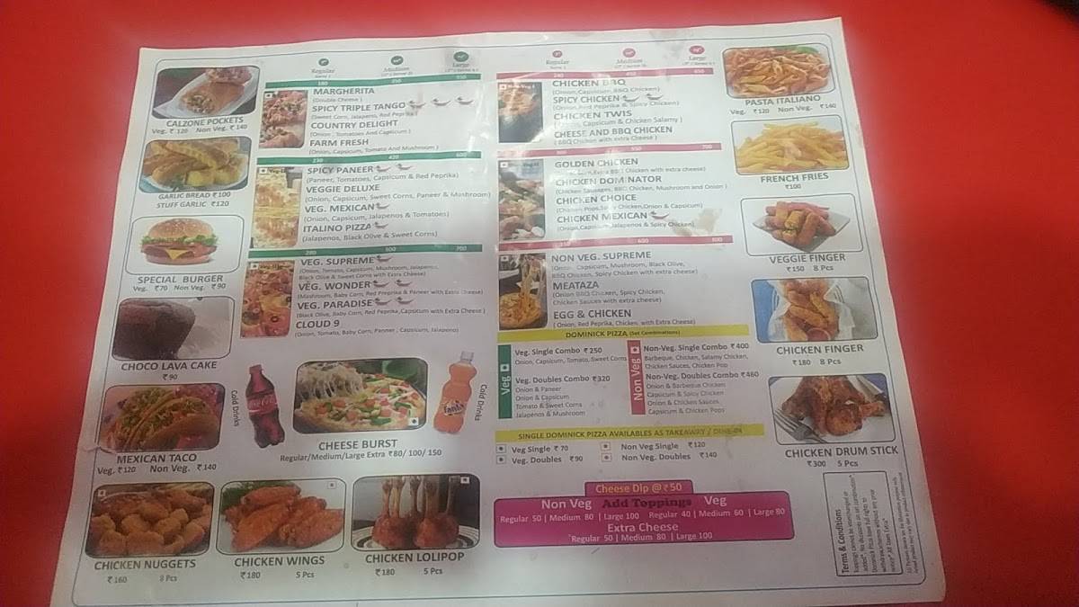 Menu at Dominick Pizza, Srinagar