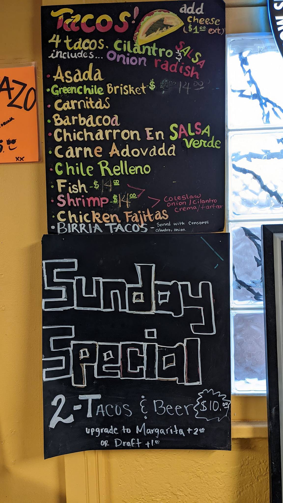 Menu at Don Choche Tacos Y Cerveza restaurant, Albuquerque, 4th St NW ...