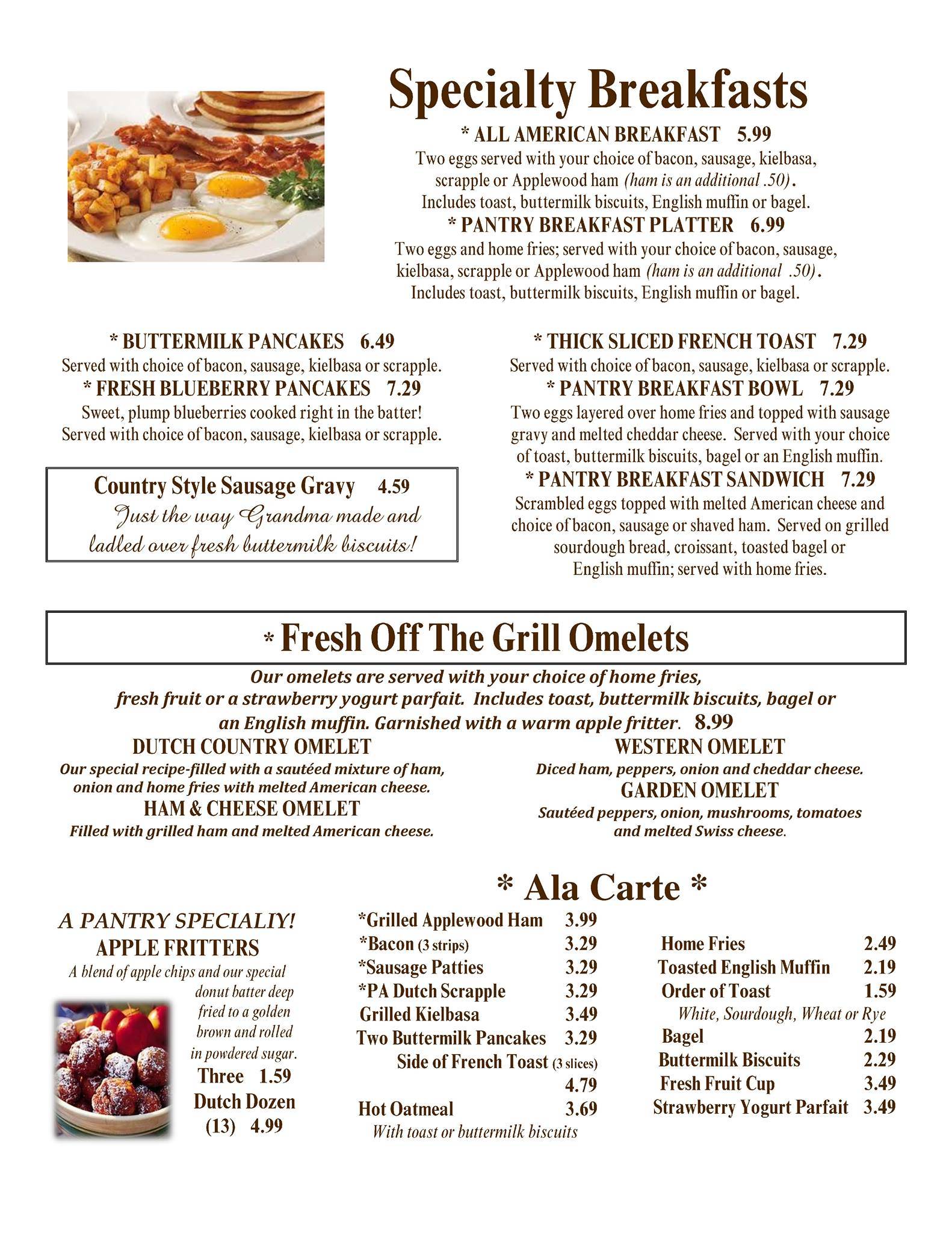 Menu at Dutch Pantry Family Restaurant, Clearfield