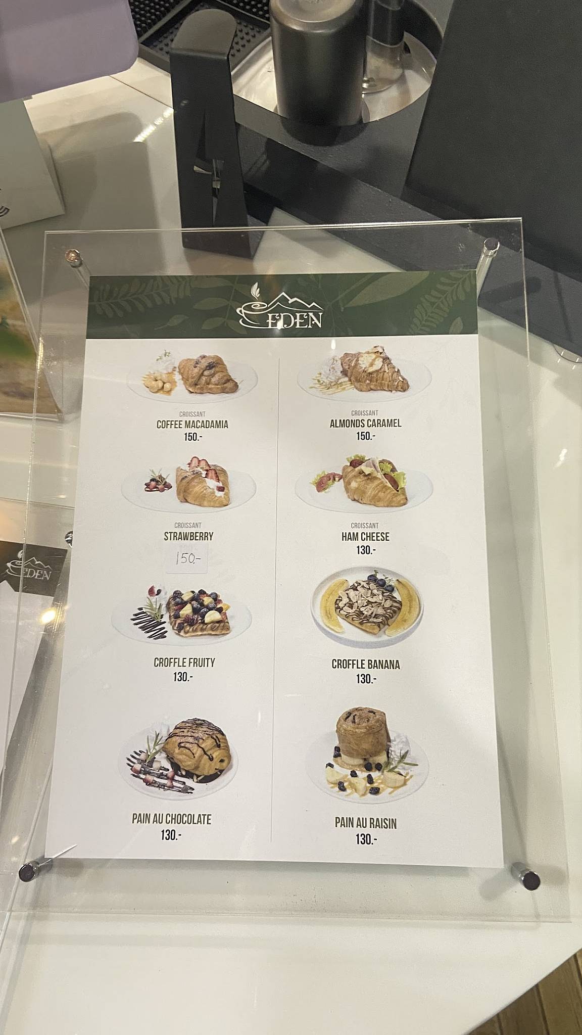 Menu at EDEN Cafe, Nakhon Sawan