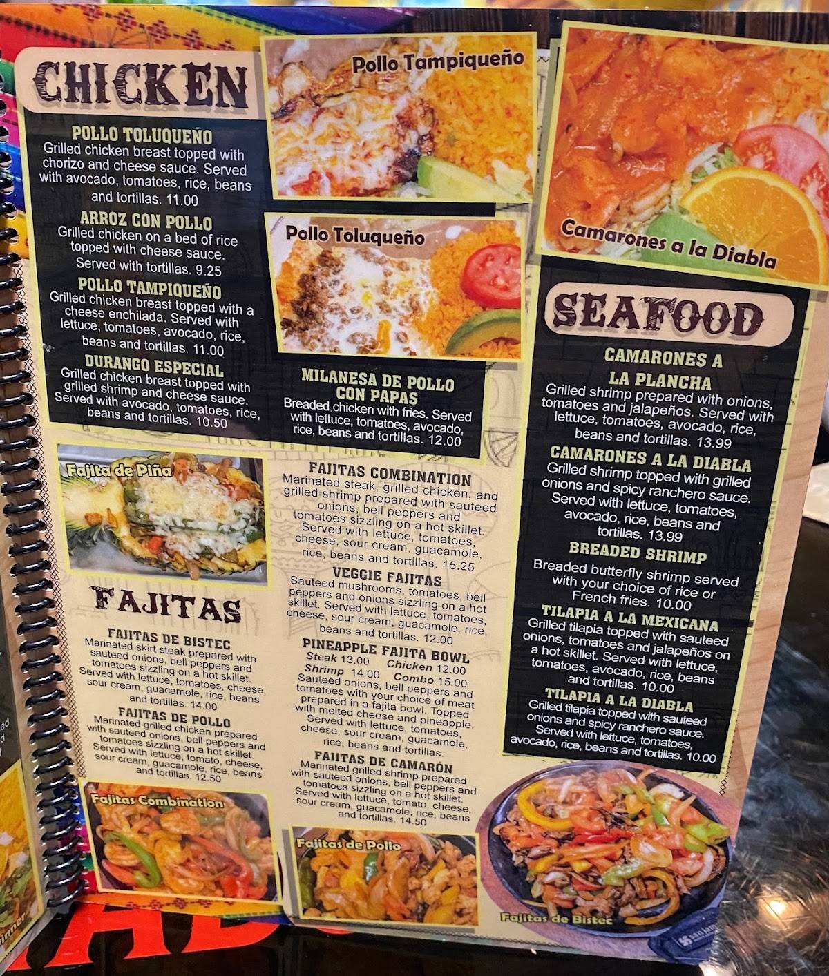 Menu at El Jimador Mexican Cuisine restaurant, Lakes of the Four Seasons