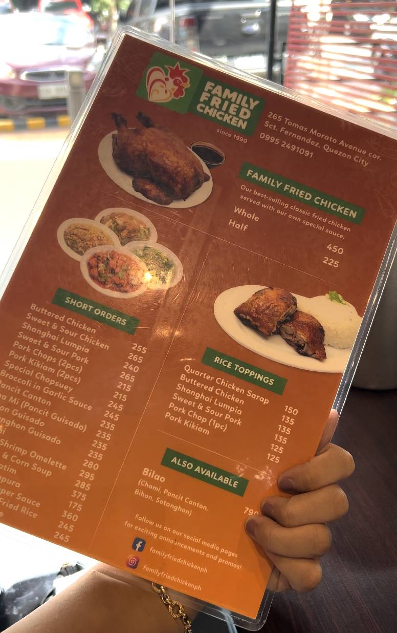 Menu at Family Fried Chicken - Tomas Morato restaurant, Quezon City
