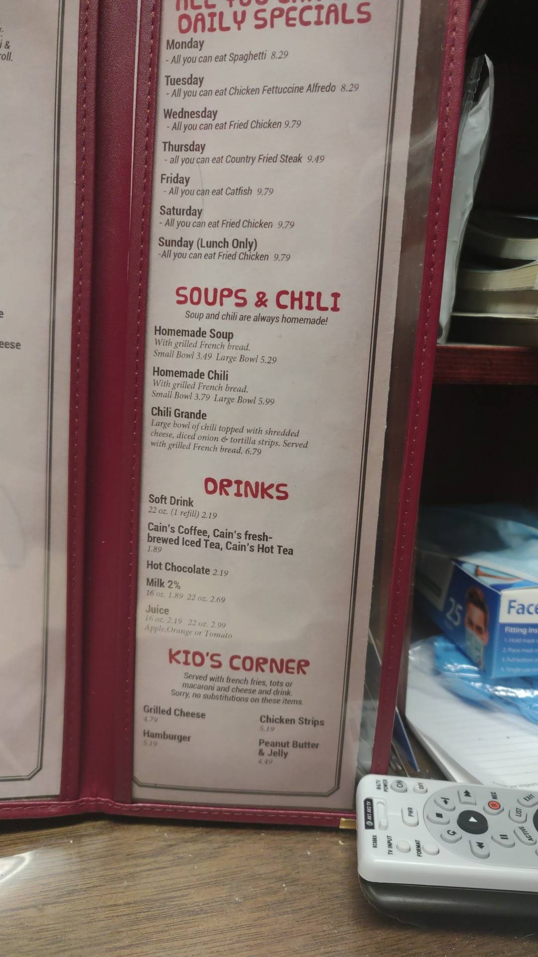 Menu at Fat Ernie's Family Dining restaurant, Wichita