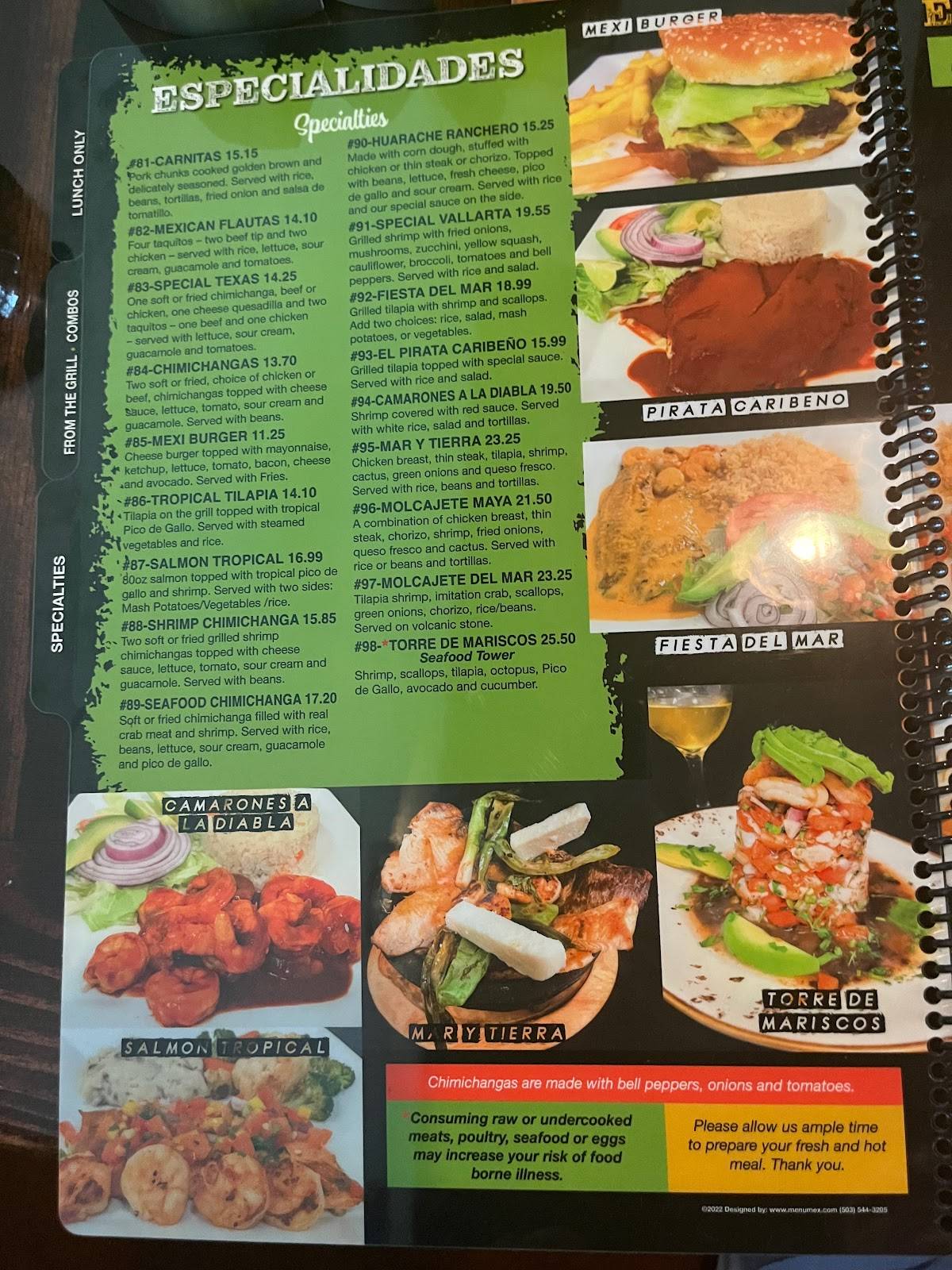 Menu at Fiesta maya Mexican grill restaurant, Chambersburg