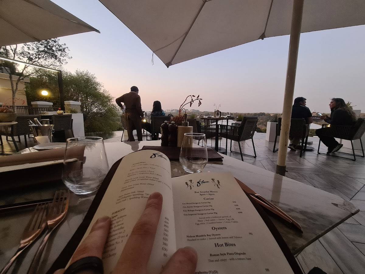 Menu at Flames restaurant, Johannesburg