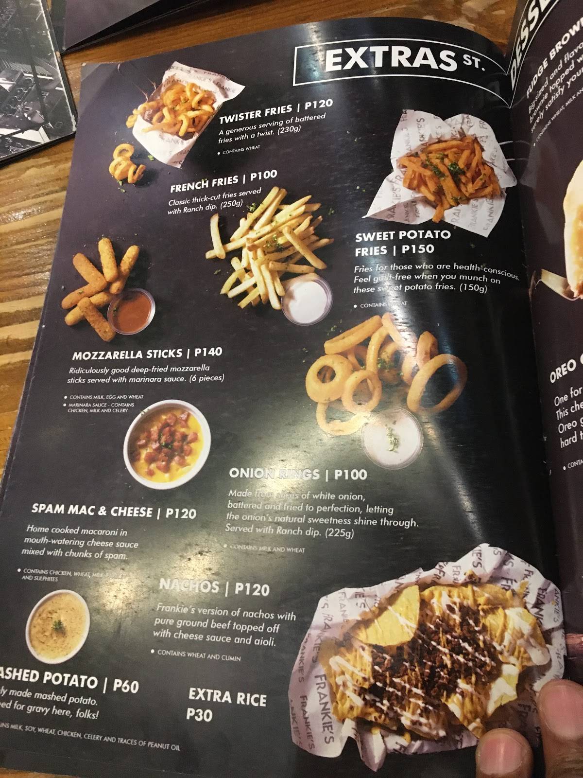 Menu at Frankie's New York Buffalo Wings - Molito Lifestyle Center ...
