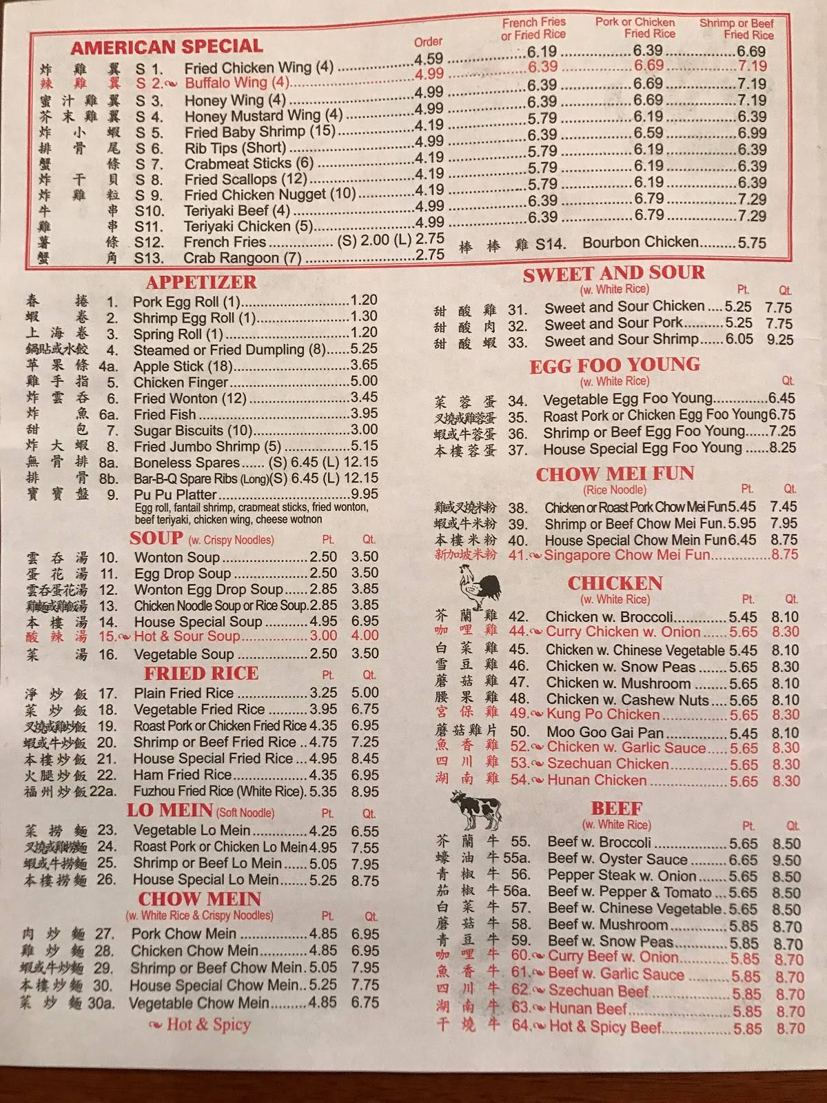 Menu at Jin Jin Chinese Restaurant, Darlington