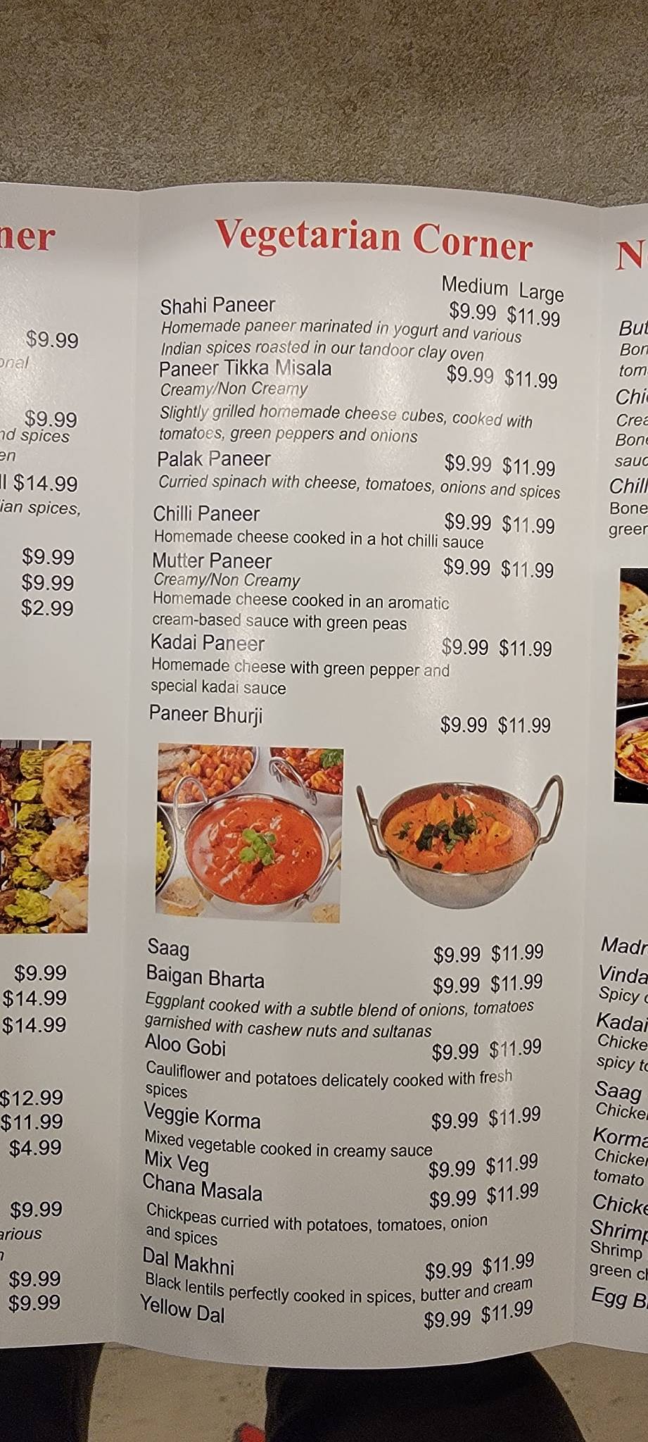 Menu at King Tandoori Shoppers World restaurant, Brampton