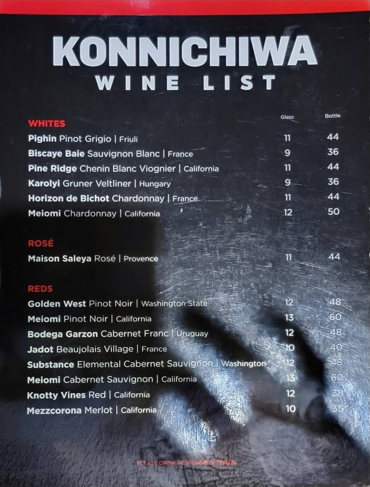 Menu at Konnichiwa of fort mill,sc restaurant, Fort Mill