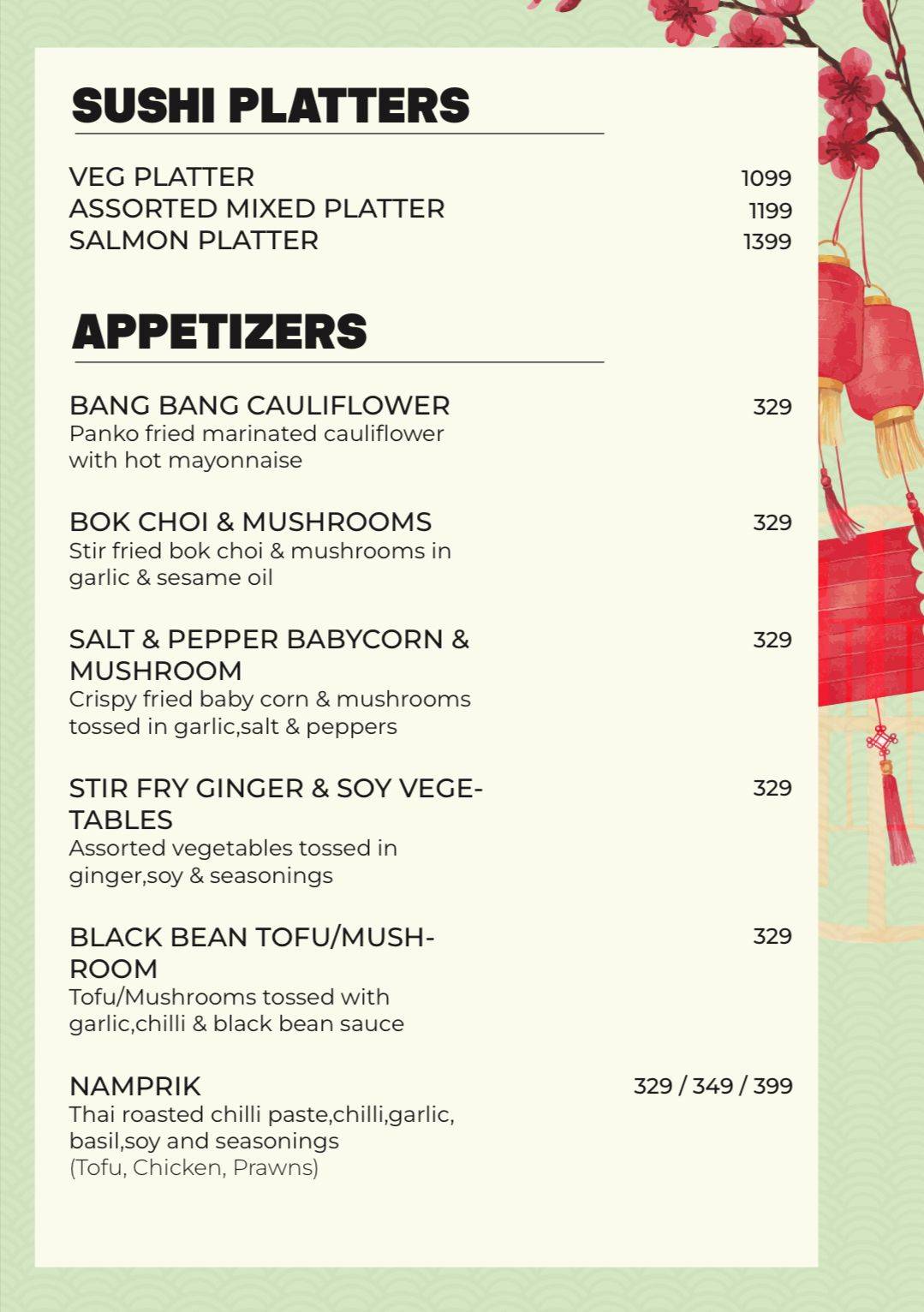 Menu at Kyba, Bengaluru