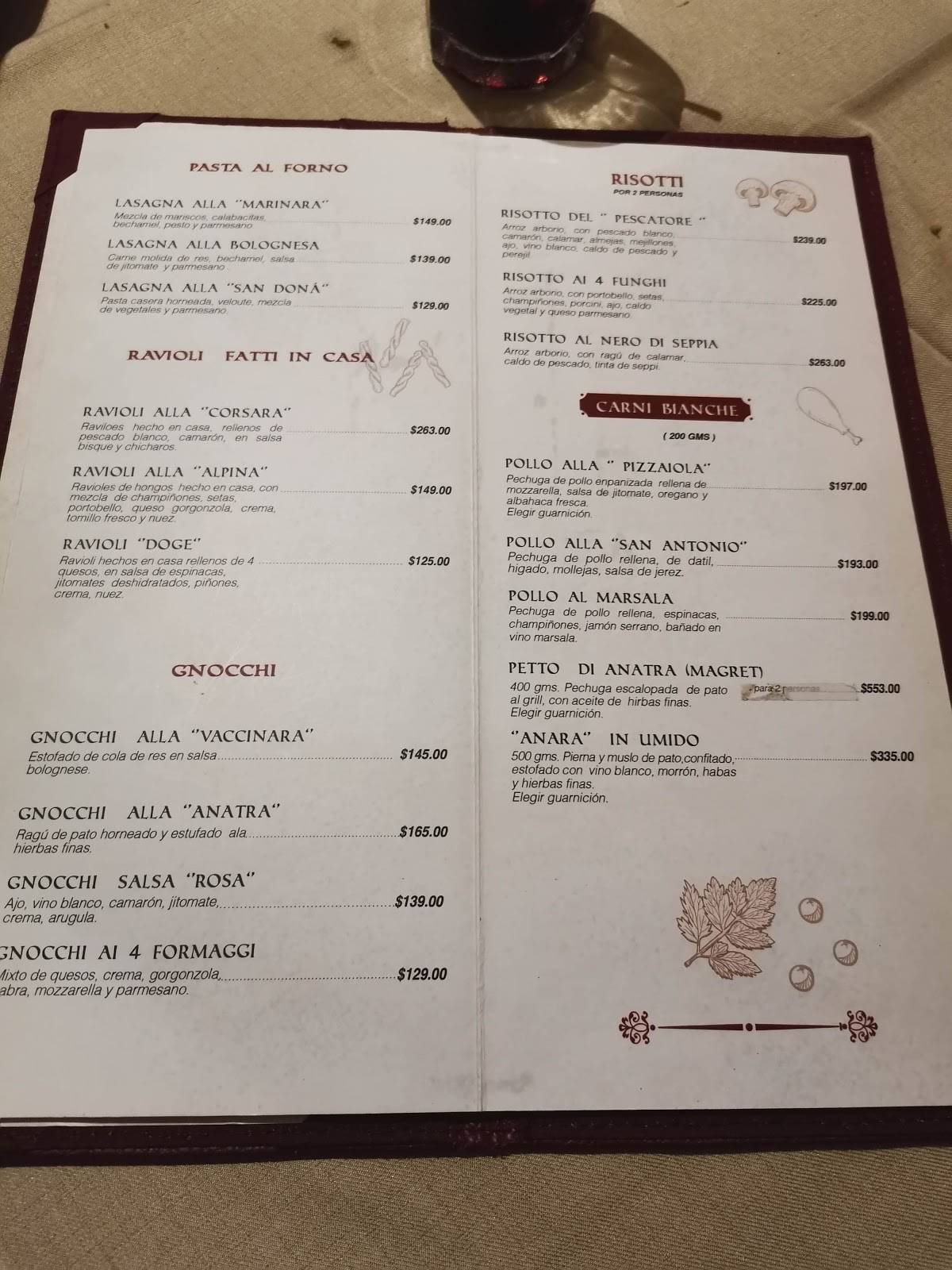Carta del restaurante La Caneva del Andrea, Guadalajara, Av. Ignacio L ...