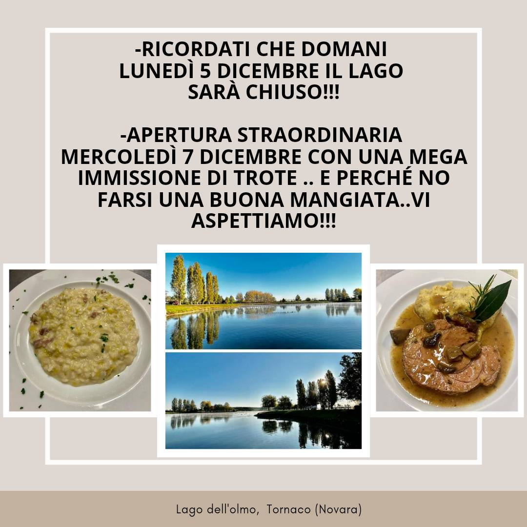 Menu da Lago Dell'Olmo ristorante, Tornaco