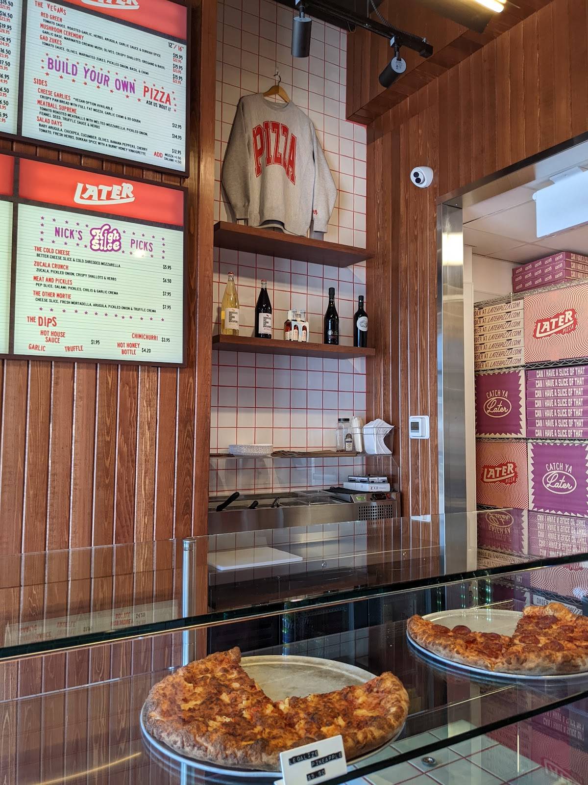 Menu at Later Pizza restaurant, Waterloo