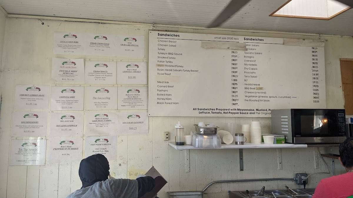 Menu at Little Lucca restaurant, South San Francisco, 724 El Camino Real