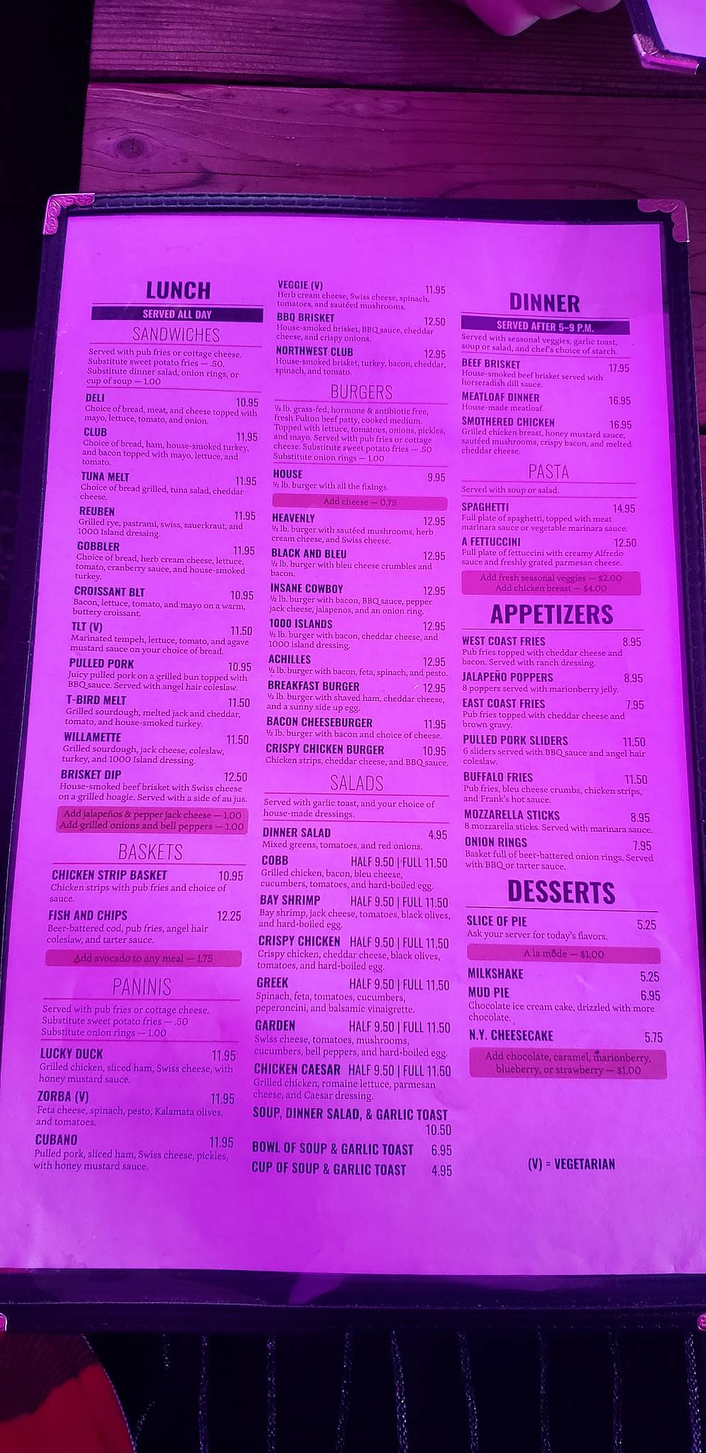 Menu at Mandy's Family Restaurant, Eugene