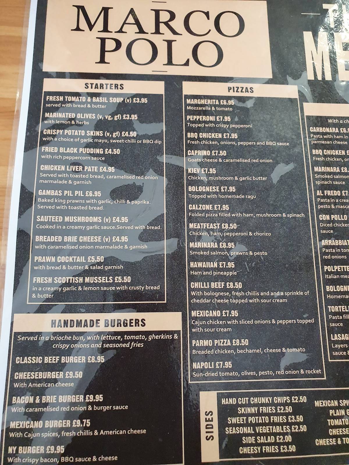Menu at Marco Polo Restaurant, Hartlepool