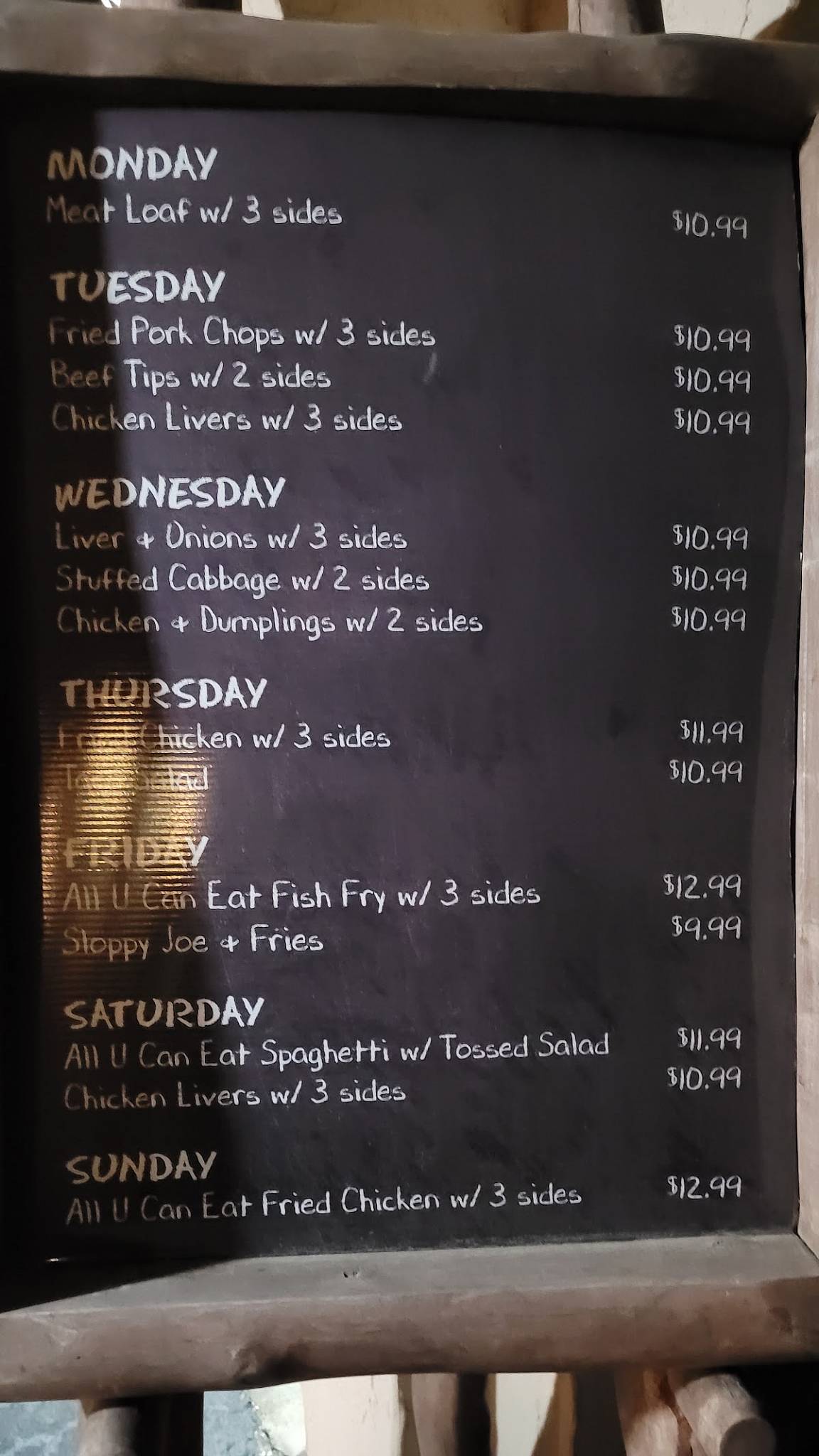 Menu at Mason Jar restaurant, Umatilla