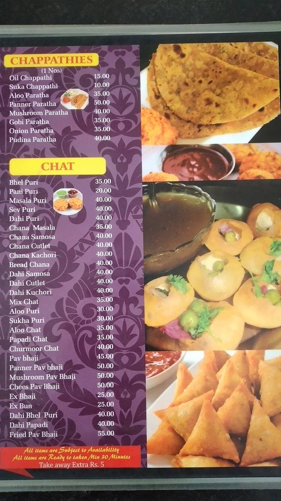 Menu at North Chappathies Veg Restaurant, Chennai, 12b