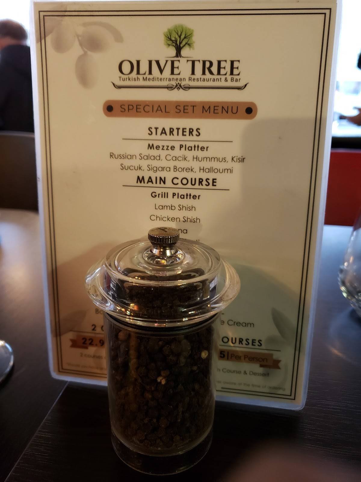 Menu at Olive Tree Turkish Mediterranean Restaurant and Bar, Milton Keynes