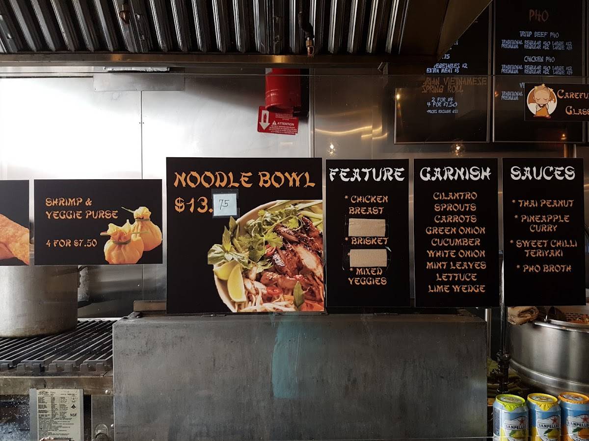 Menu at Pho Daddy restaurant, Calgary