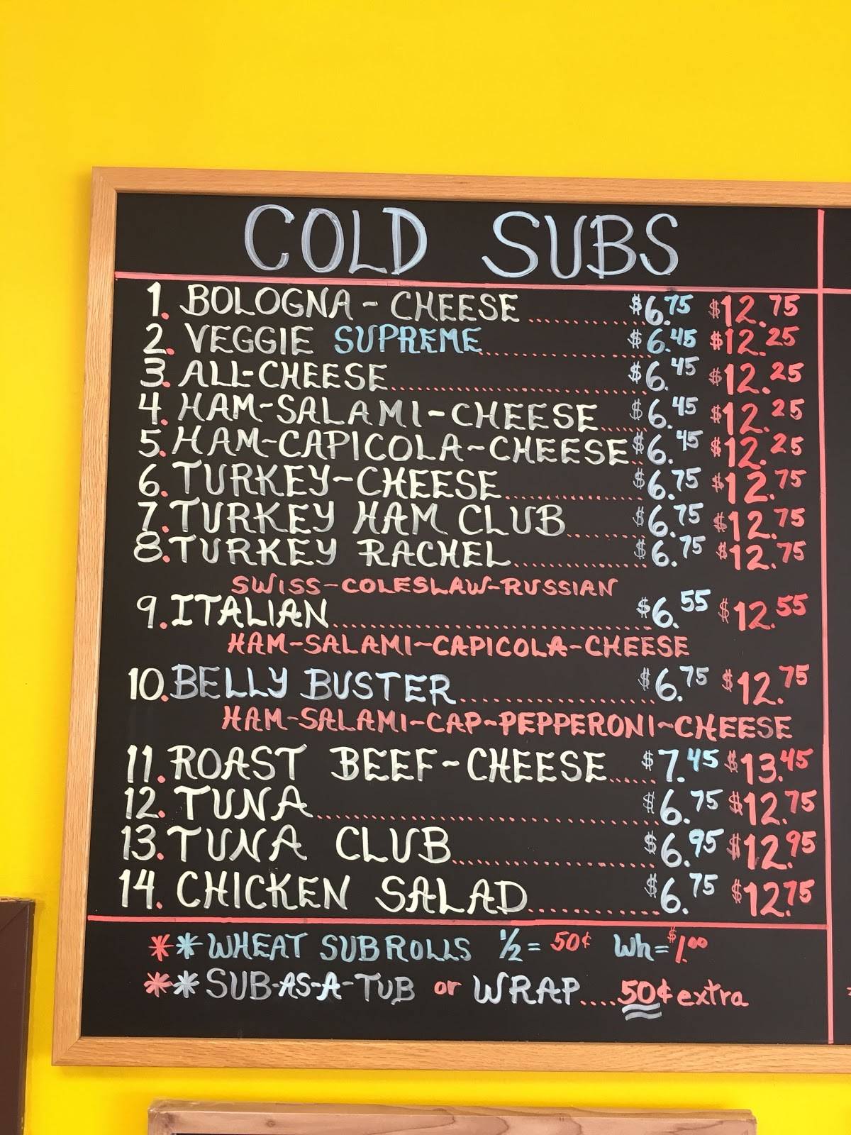 Menu at Poor Boys Subs Salads & Melts cafe, Brick