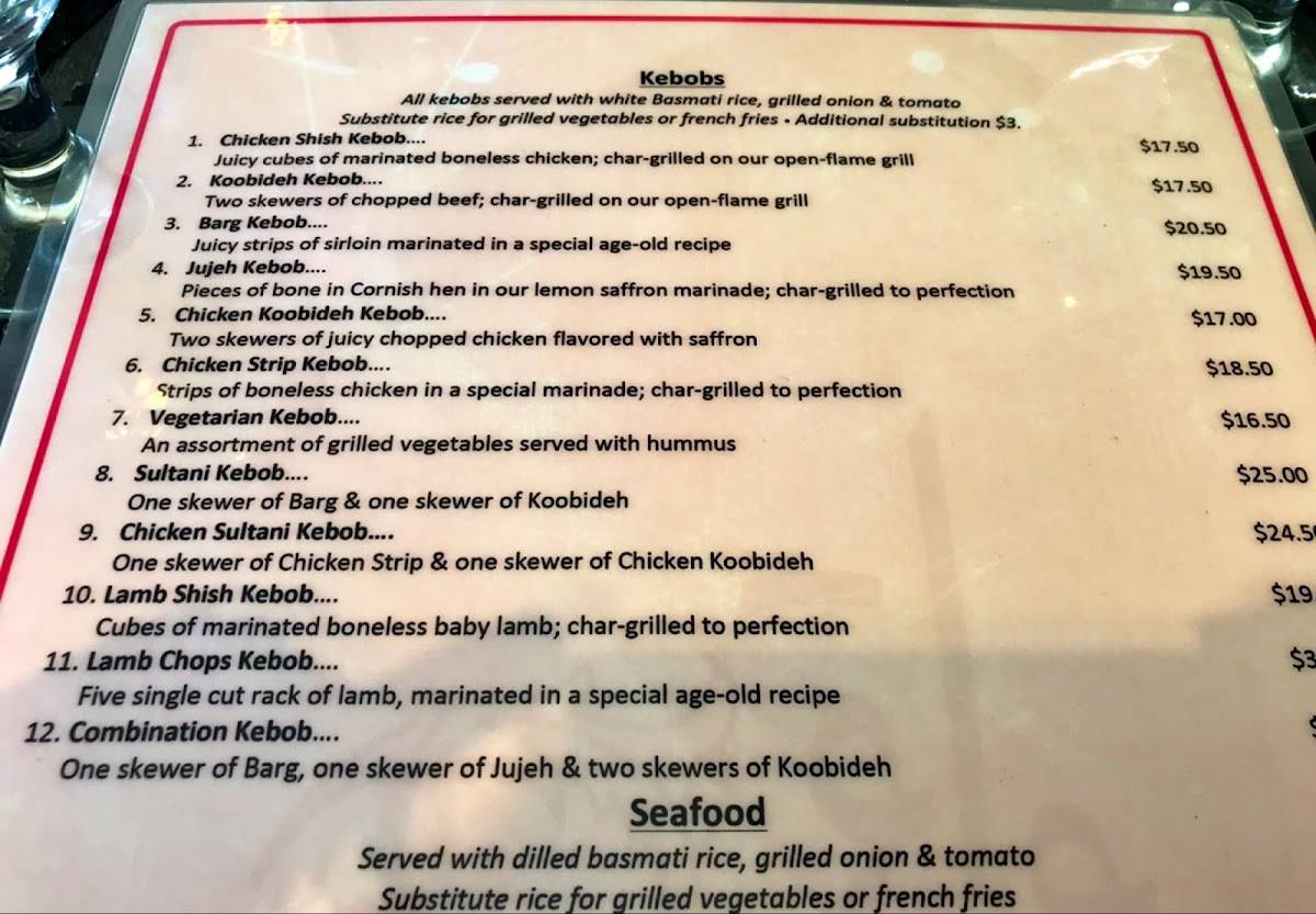 Menu at Ravagh Persian Grill pub & bar, Roslyn Heights
