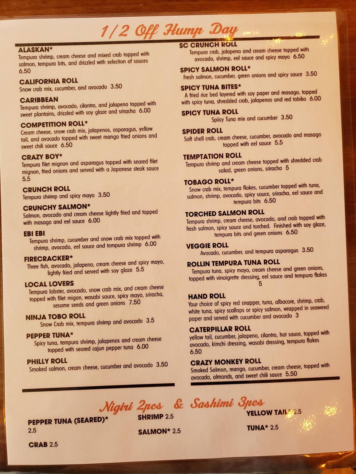 Menu at Rollin Local restaurant, Georgetown