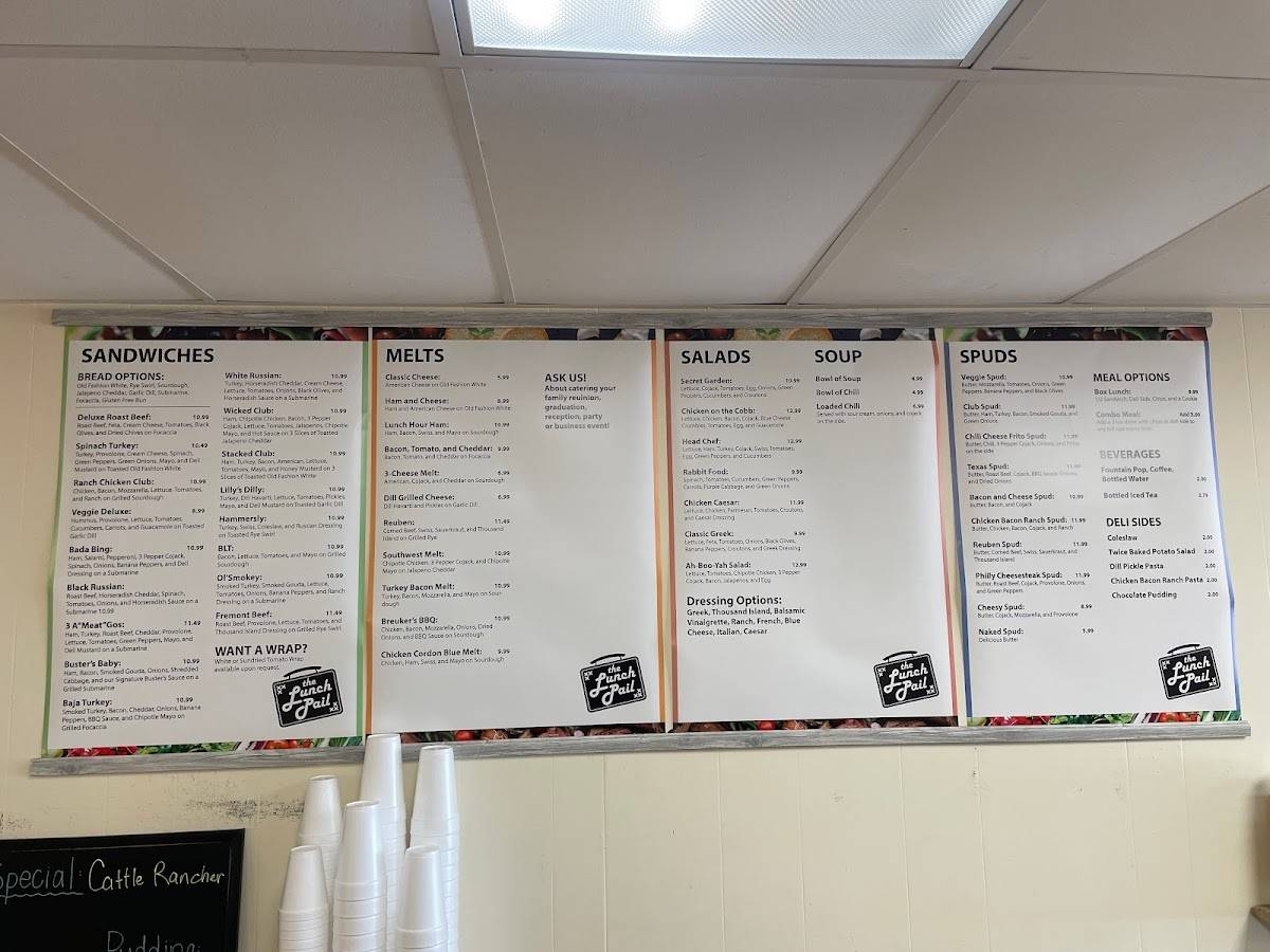 Menu at The Lunch Pail restaurant, Fremont, 14 W Main St