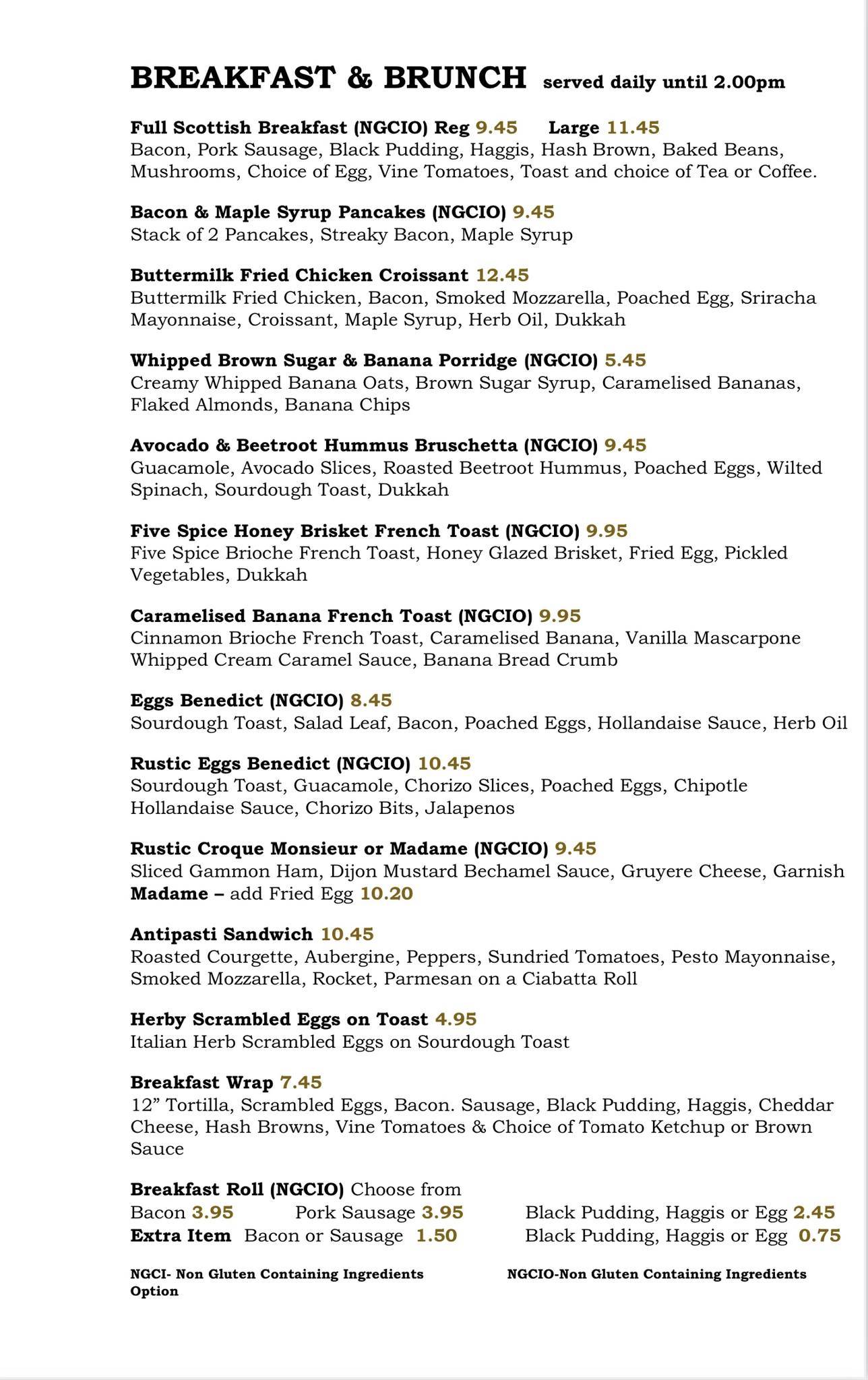 Menu at The Rustic Grill restaurant, Turriff
