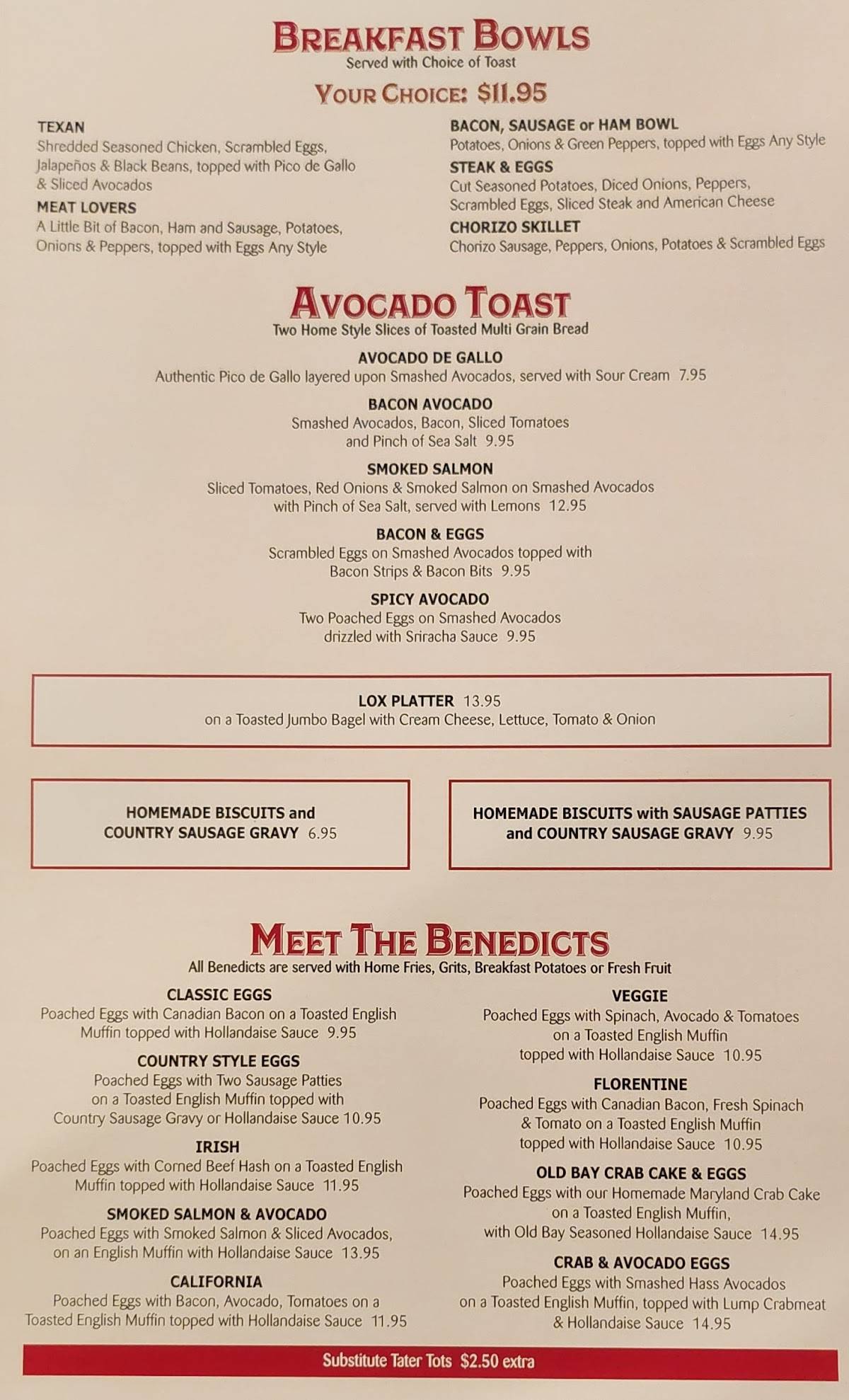 Menu at Town & Country Inn restaurant, Keyport, 48 NJ-35