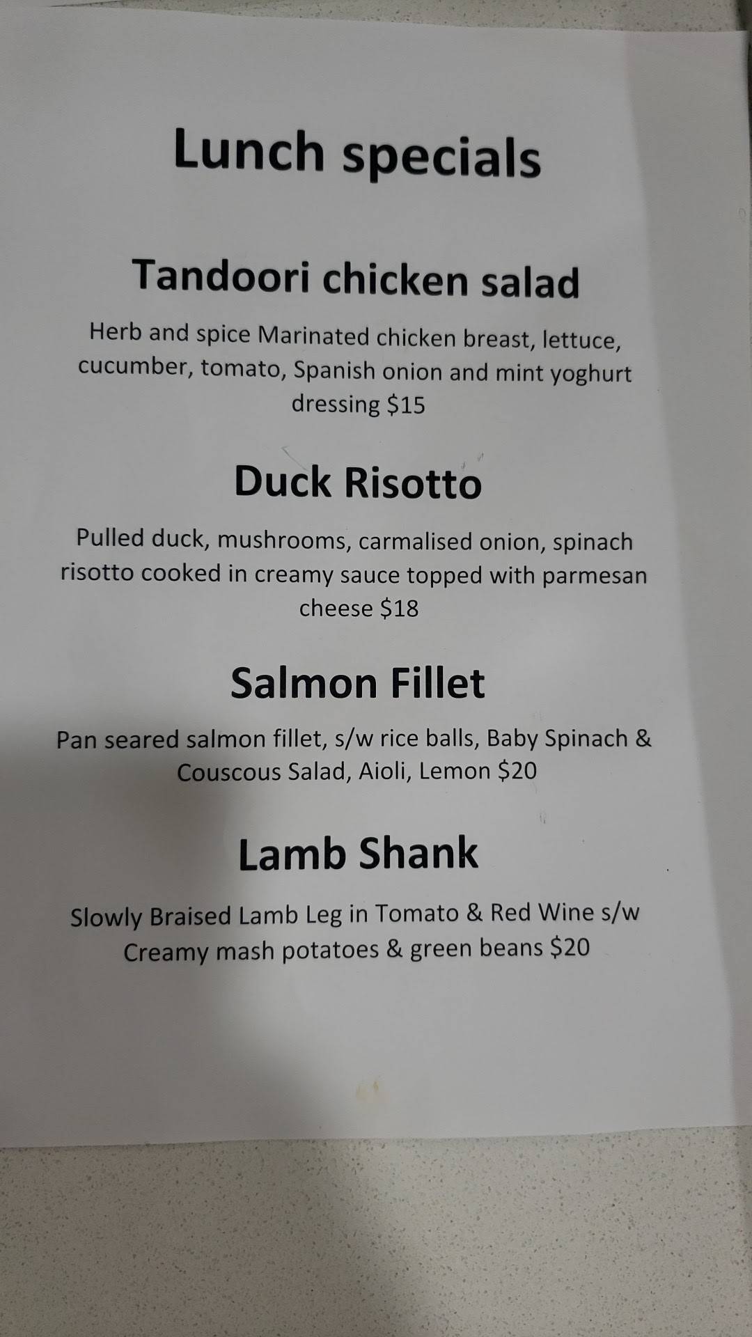 Menu at Vanilla Pod Food & Espresso Bar, Queanbeyan