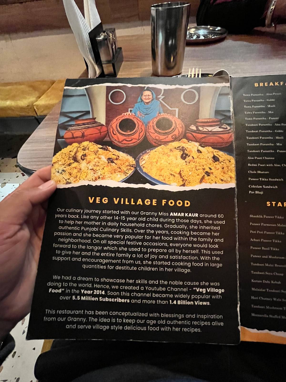 Menu at Veg Village Food, Chandigarh