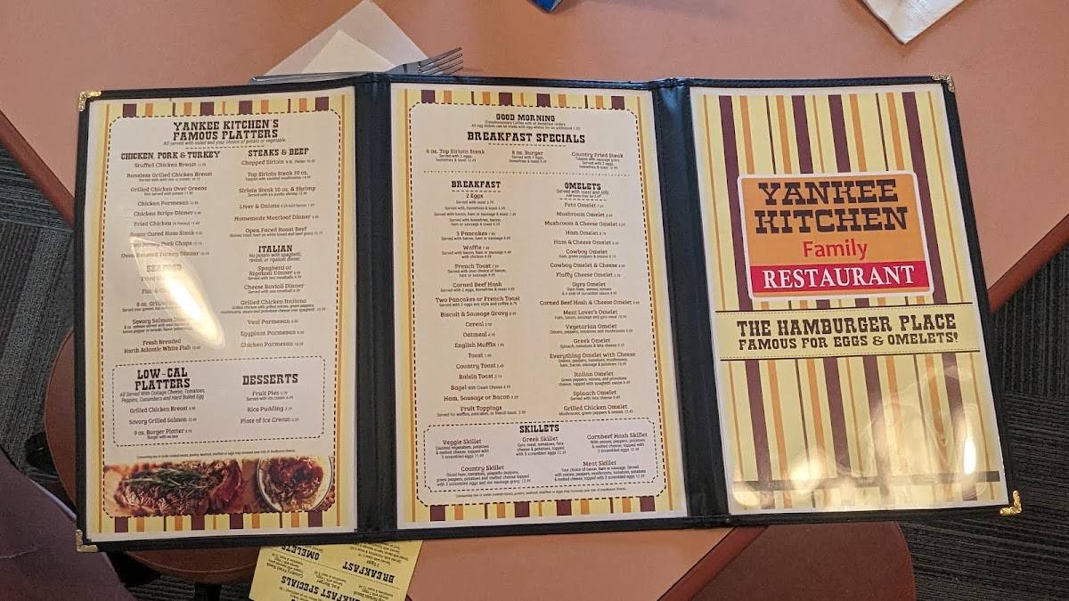 Menu at Yankee Kitchen Restaurant, Vienna Center