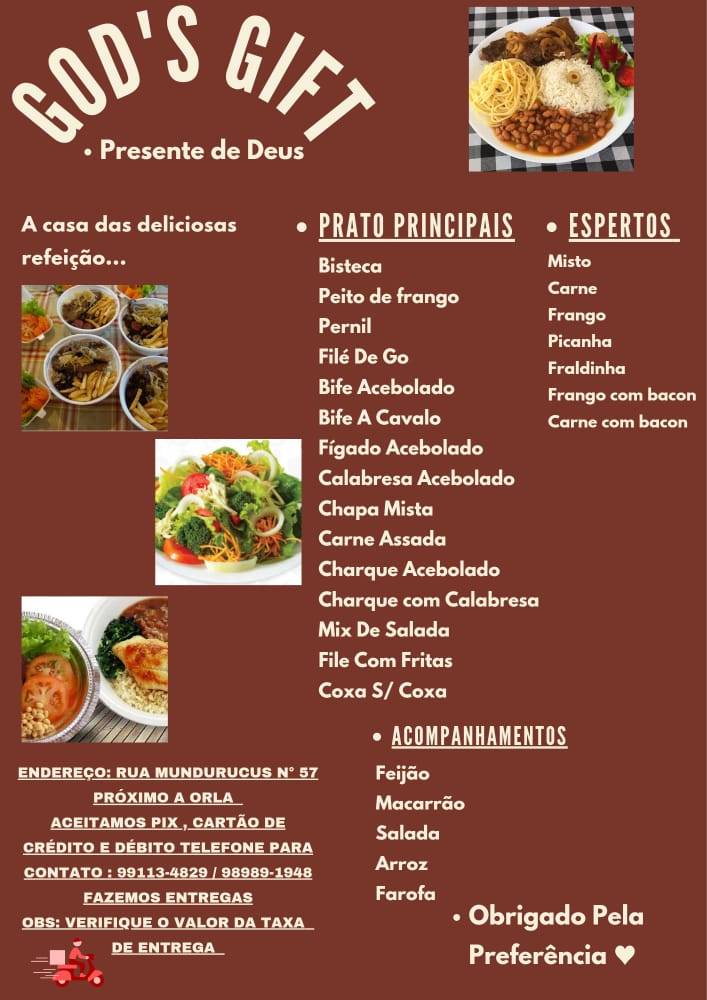 Menu at Restô presente de Deus restaurant, Belém